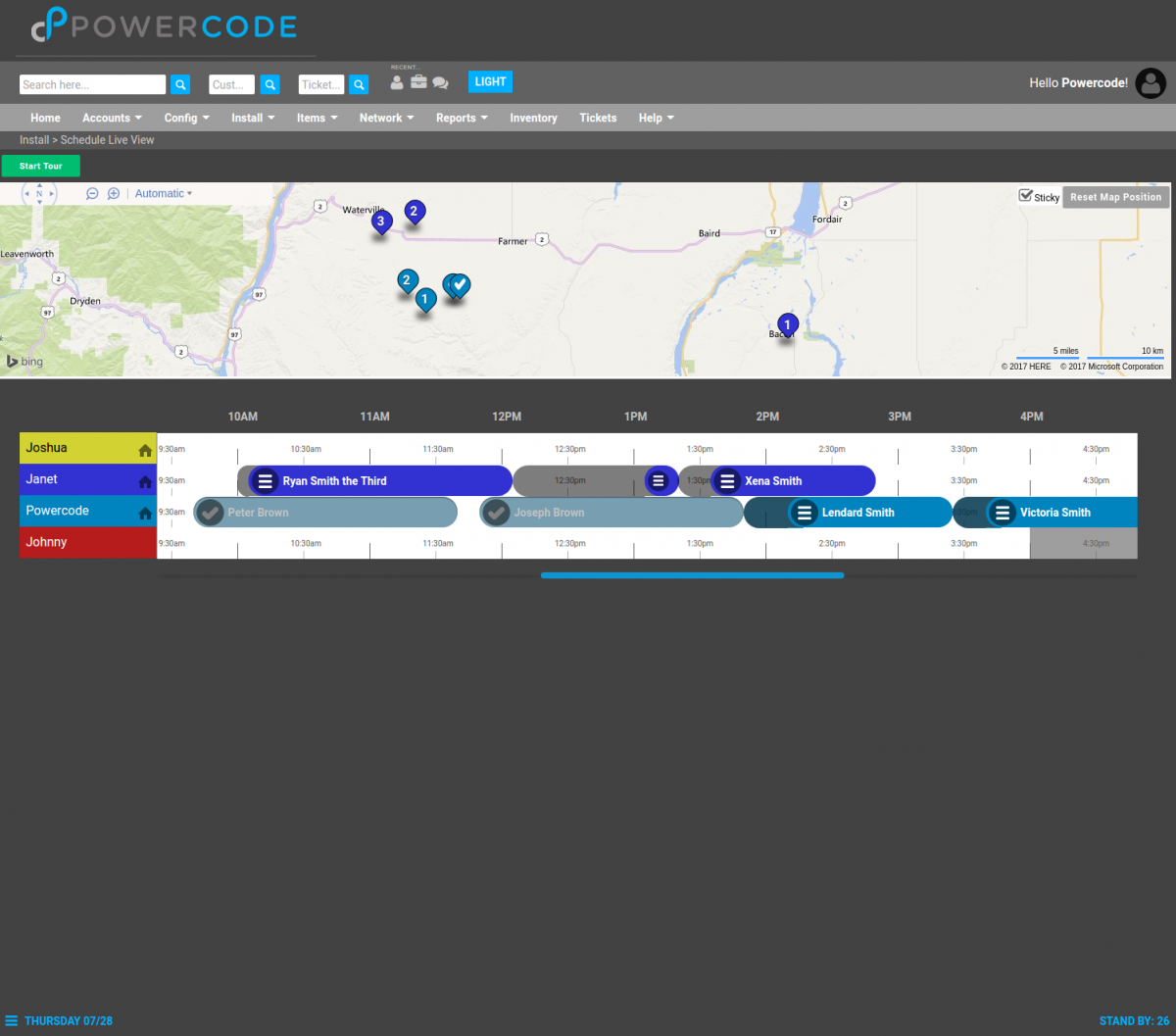 Schedule Live View – Powercode