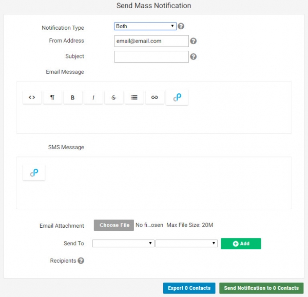 Send Mass Notifications – Powercode