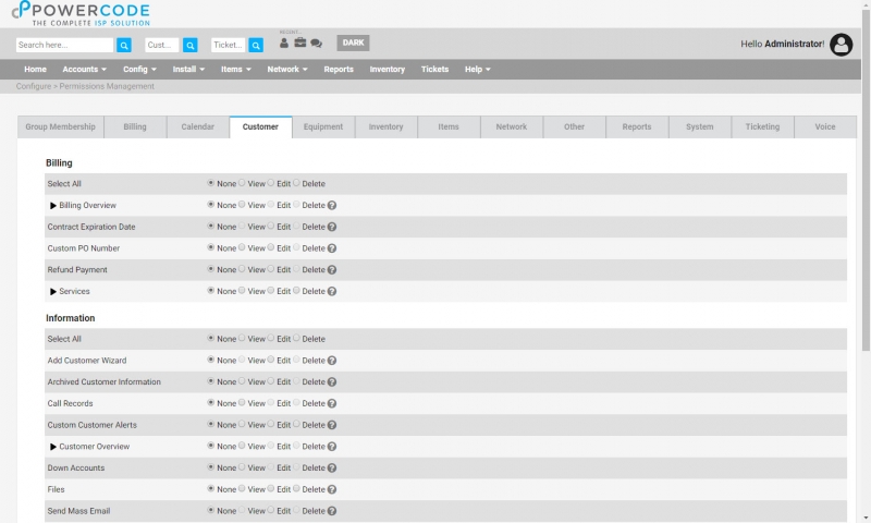 Permissions – Powercode