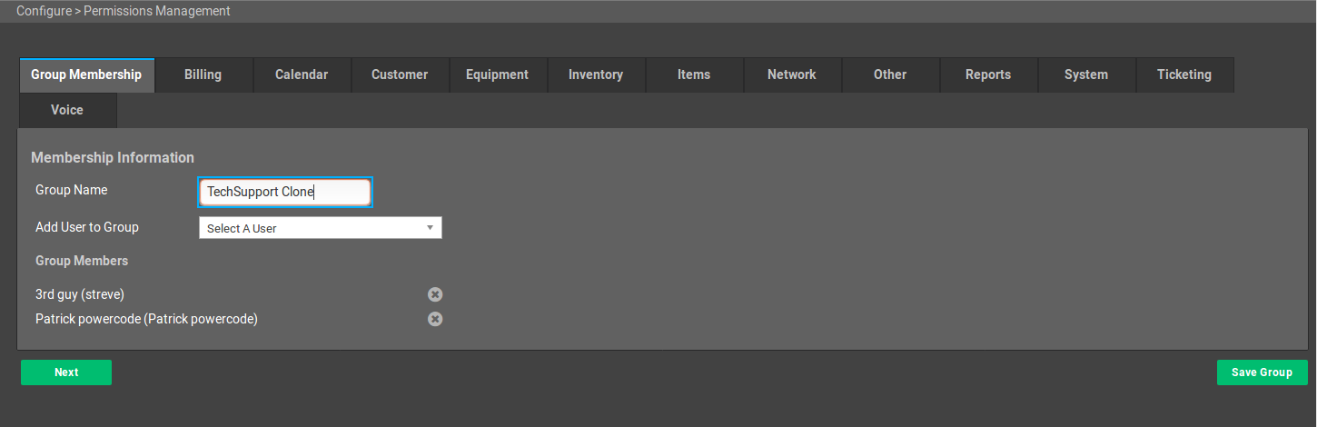 configurePermission – Powercode